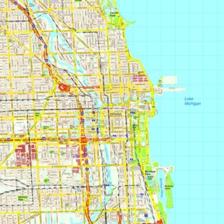 Chicago map | Vector maps files Illustrator to download