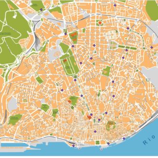 Lisboa vector map | Vector maps files Illustrator to download