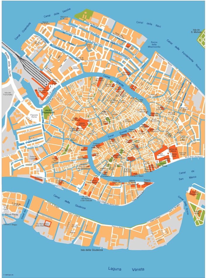 Venice vector map | Order and download Venice vector map