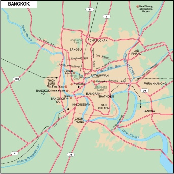 Bangkok Vector map. EPS Illustrator Vector Maps of Asia Cities | Order ...