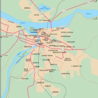 Belgrade city vector map | Vector maps files Illustrator to download