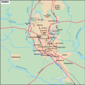 Dhaka Vector map. EPS Illustrator Vector Maps of Asia Cities | Order ...