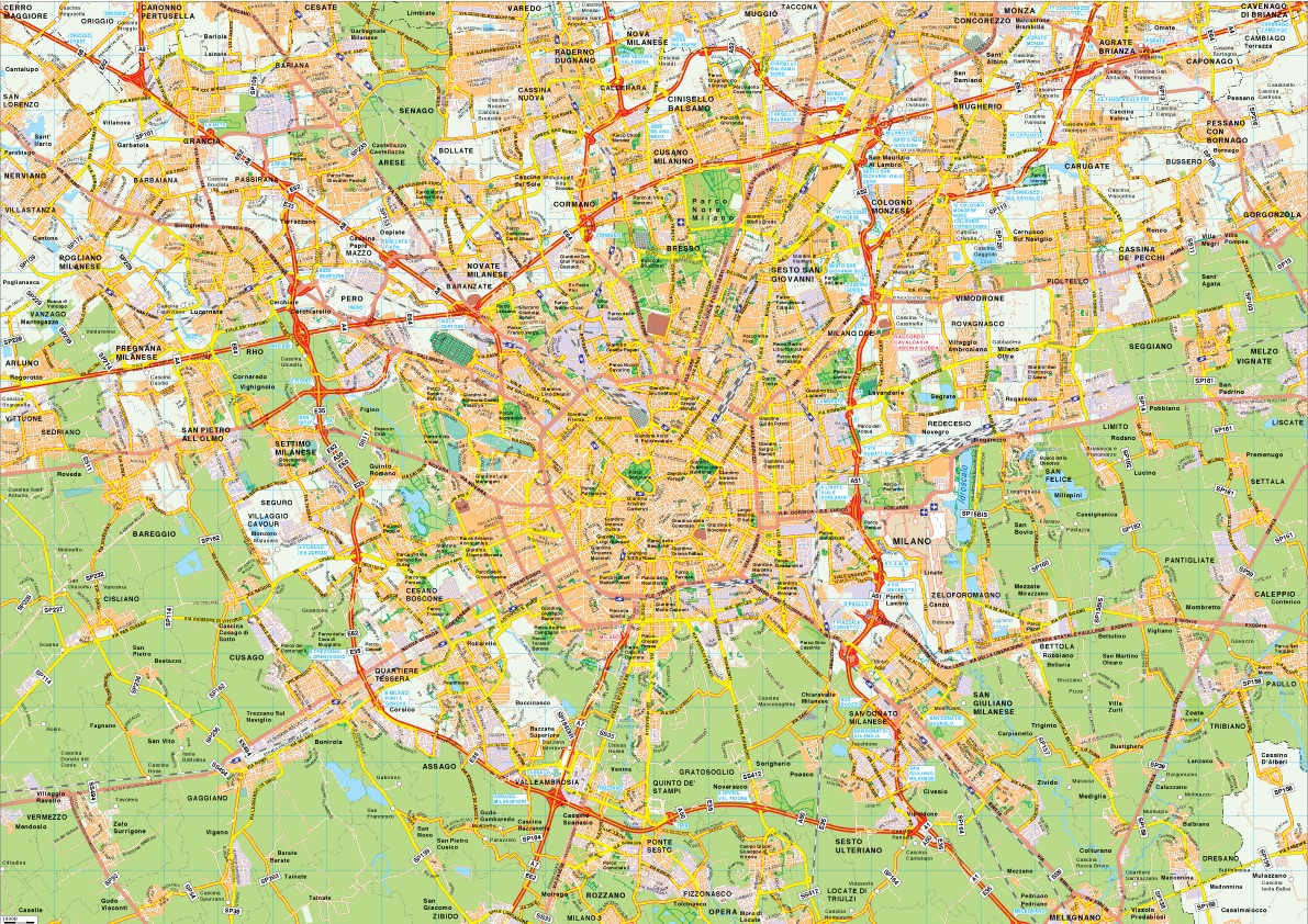 Milano map vector | Order and download Milano map vector