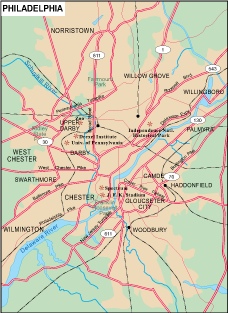 Philadelphia city map. Eps Illustrator Vector City Maps USA America ...