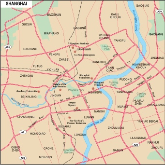 Shanghai city map. EPS Illustrator Vector Maps of Asia Cities | Order ...