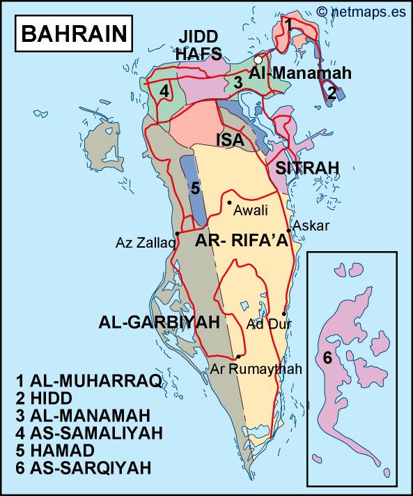 bahrain political map | Order and download bahrain political map