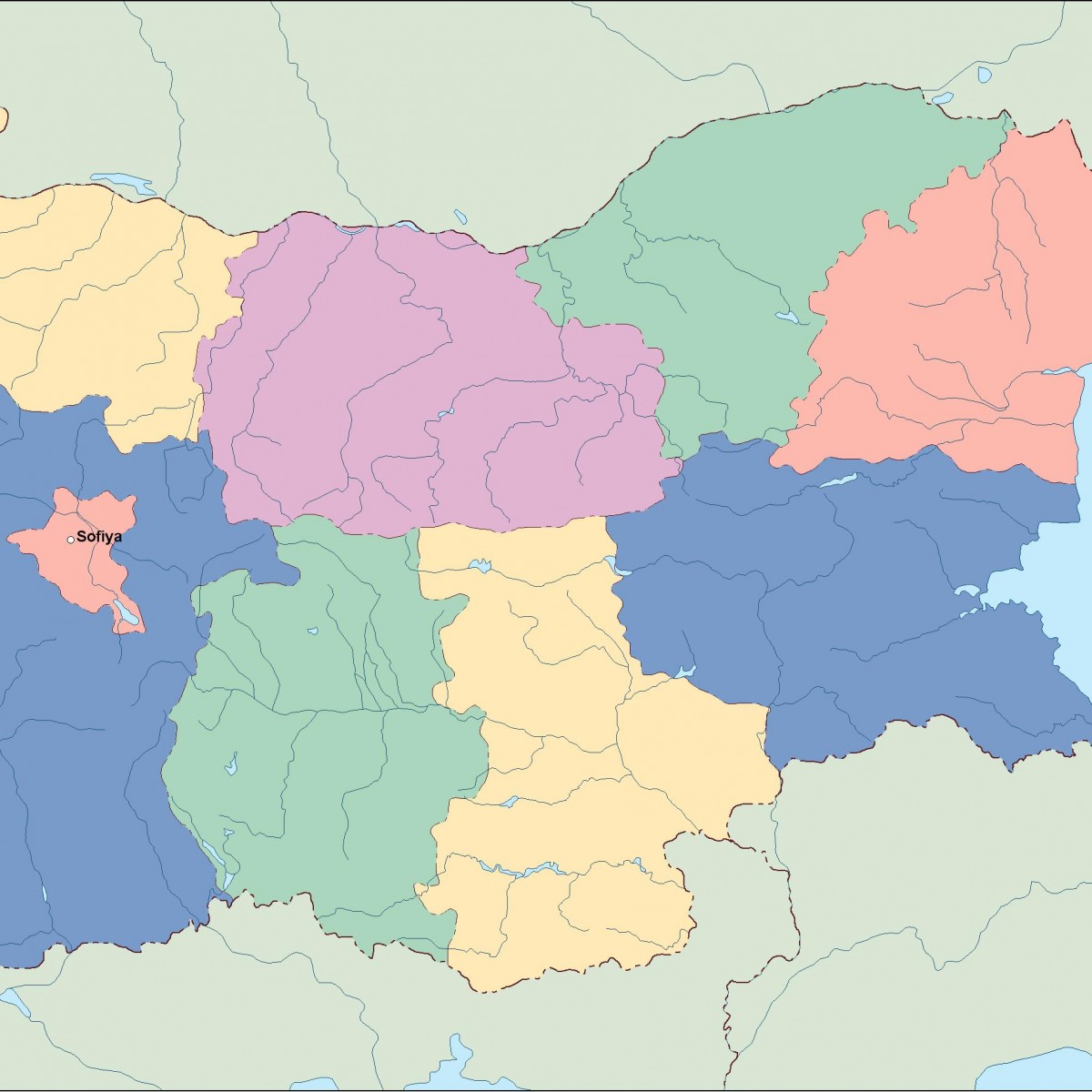 Bulgaria Vector EPS maps | Vector maps files Illustrator to download