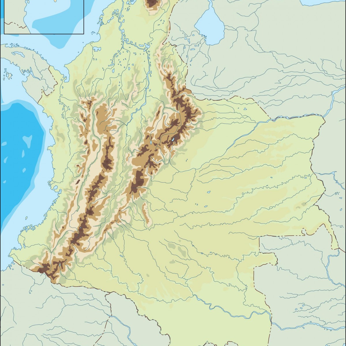 Colombia Vector EPS maps | Vector maps files Illustrator to download