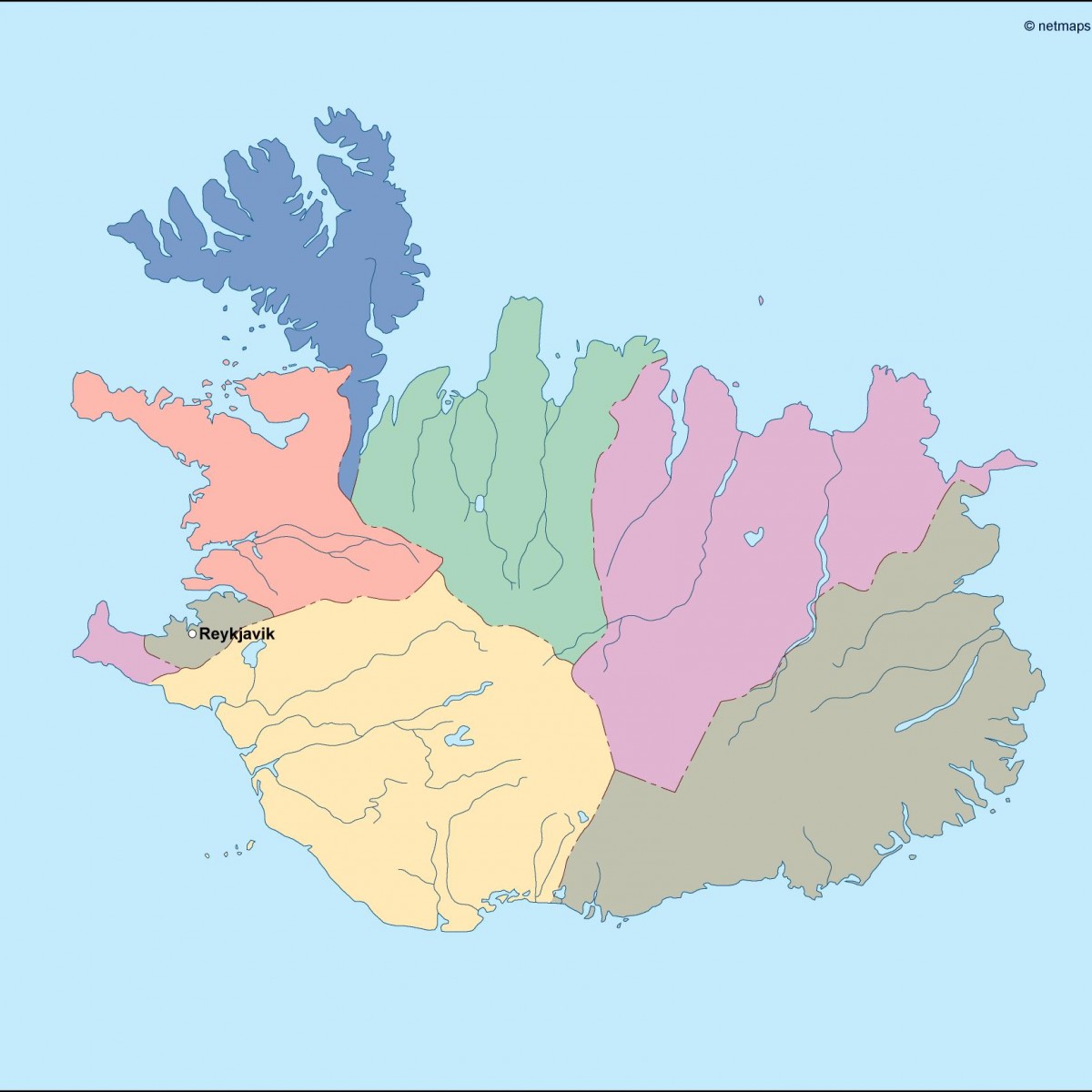 Iceland Vector EPS maps | Vector maps files Illustrator to download