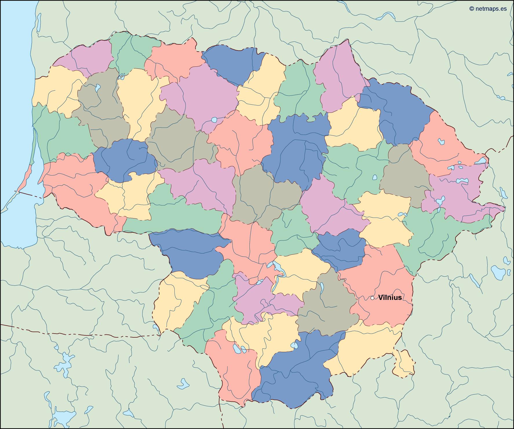 lithuania vector map. Illustrator Vector Eps maps | Order and download ...