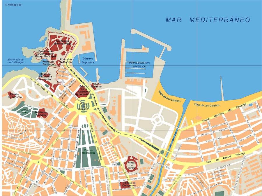 Melilla Vector map | Order and download Melilla Vector map