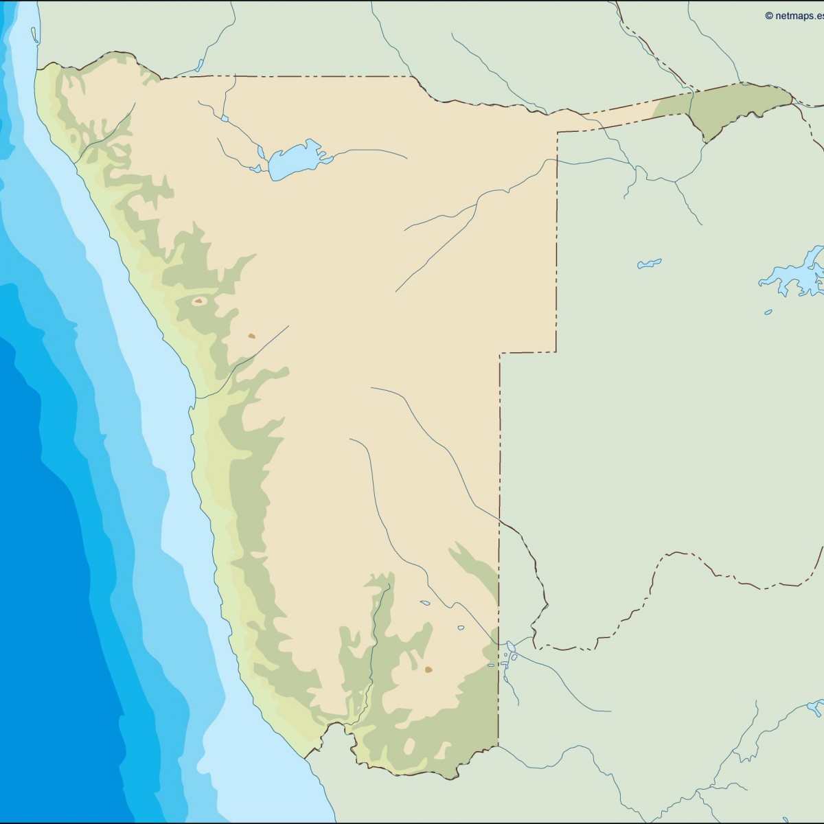 Namibia Vector EPS maps | Vector maps files Illustrator to download