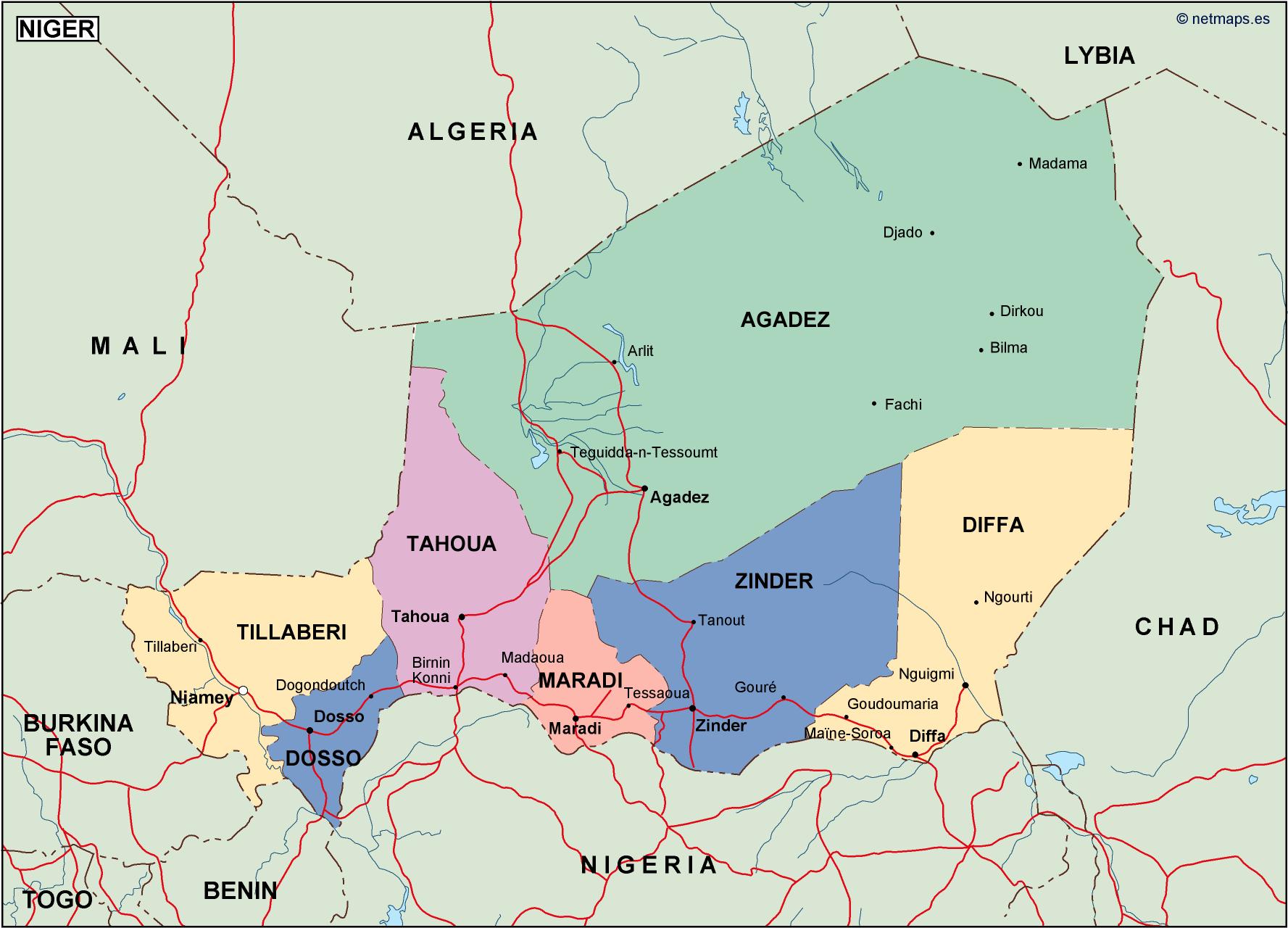 Niger Political Map Niger Country Profile BBC News