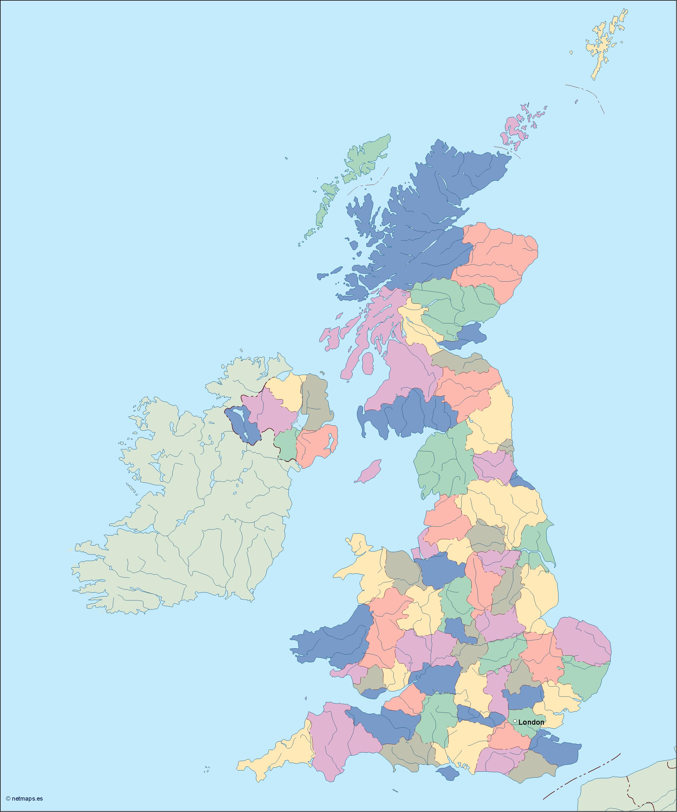 united kingdom vector map. Illustrator Vector Eps maps | Order and ...
