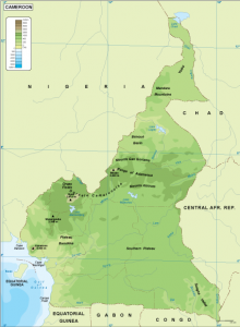 Cameroon physical map | Order and download Cameroon physical map