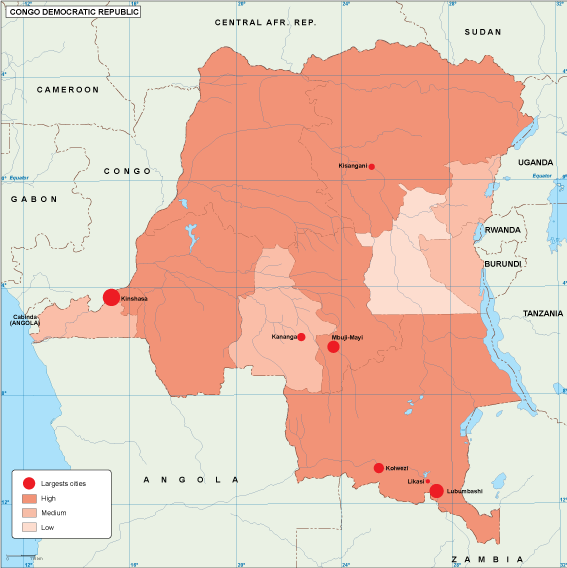 Congo Democratic Republic Vector EPS maps | Vector maps files ...