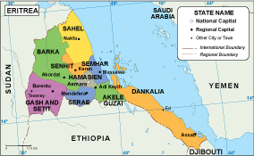 Eritrea Vector EPS maps | Vector maps files Illustrator to download