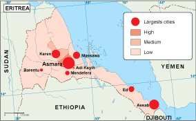 Eritrea population map | Order and download Eritrea population map