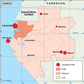 Gabon population map | Order and download Gabon population map