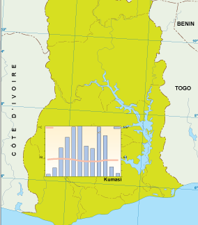 Ghana climate map | Vector maps files Illustrator to download