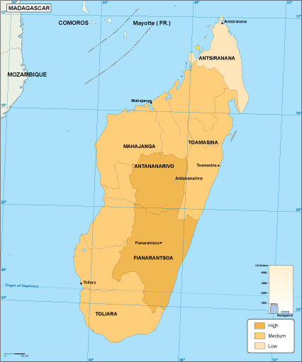 Madagascar economic map | Order and download Madagascar economic map