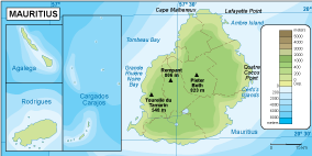 Mauritius physical map | Order and download Mauritius physical map