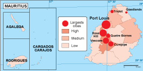 Mauritius population map | Order and download Mauritius population map