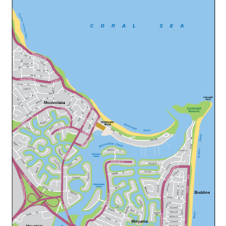 Mooloolaba EPS map | Vector maps files Illustrator to download