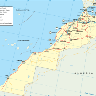 Morocco Vector EPS maps | Vector maps files Illustrator to download