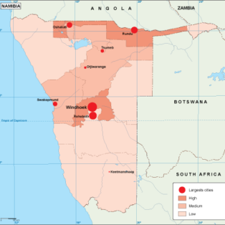 Namibia population map | Order and download Namibia population map