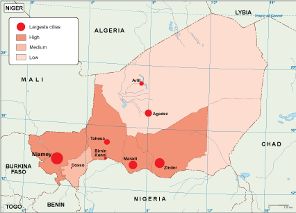 Niger population map | Order and download Niger population map