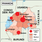 Rwanda population map | Order and download Rwanda population map