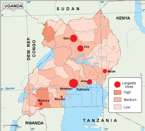 Uganda population map | Order and download Uganda population map