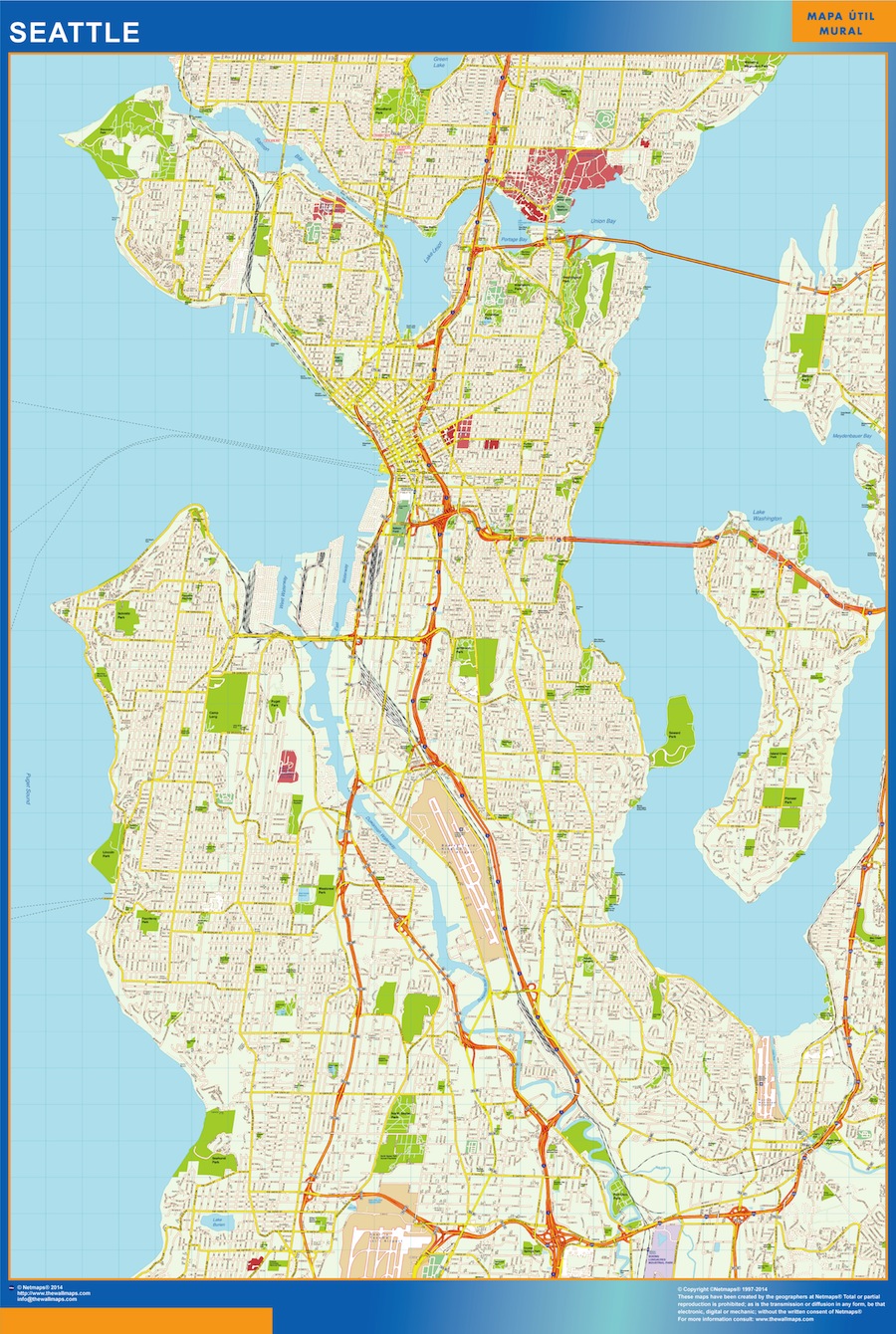 seattle vector map. Eps Illustrator Vector City Maps USA America ...