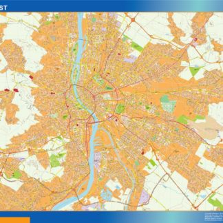 Budapest vector map | Vector maps files Illustrator to download