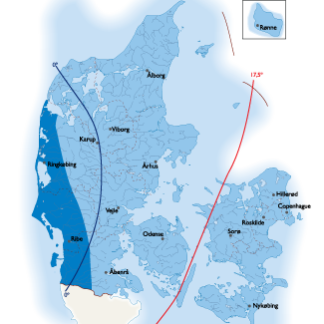 Denmark Climate map | Vector maps files Illustrator to download