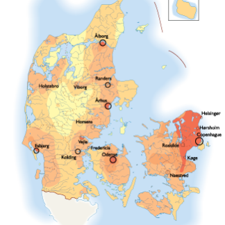 Denmark Population map | Vector maps files Illustrator to download