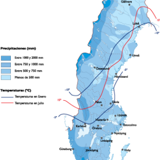 Sweden Climate map | Vector maps files Illustrator to download