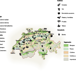 Switzerland Economic map | Vector maps files Illustrator to download