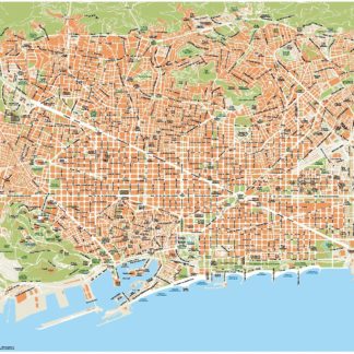 Vector map Barcelona | Vector maps files Illustrator to download