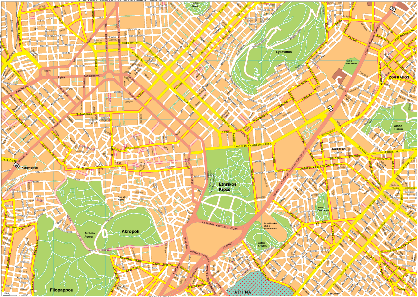 Athens Vector EPS Map | Order and download Athens Vector EPS Map