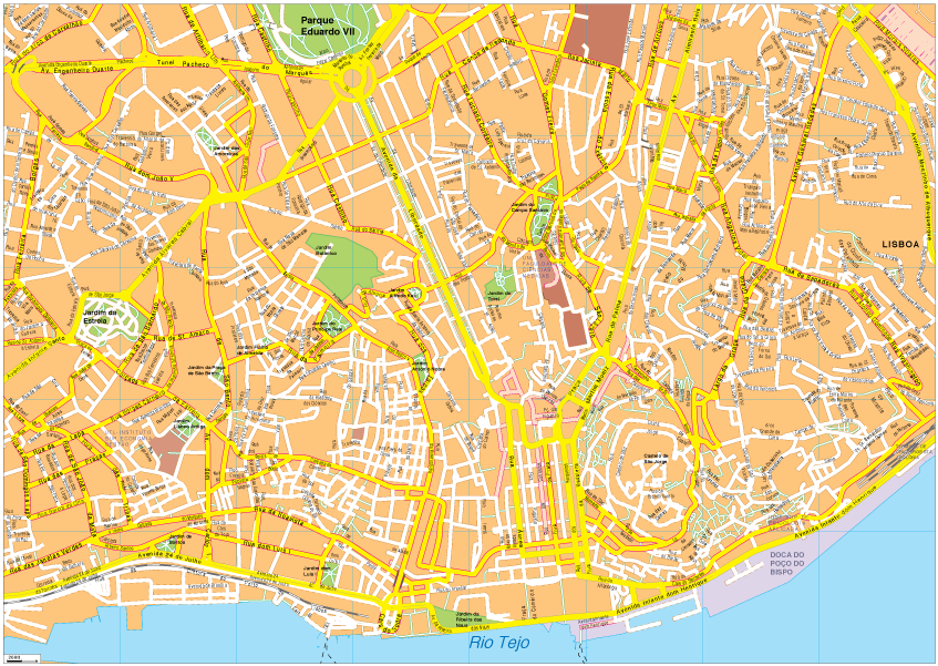 Lisbon Vector EPS Map | Order and download Lisbon Vector EPS Map